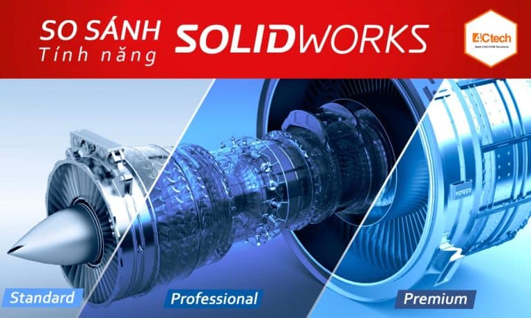 So sánh gói Phần mềm SolidWorks: Standard, Pro, Premium